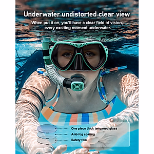 Fawater Swim Goggles with Nose Cover, Professional Anti-Fog and Anti-Leak Clear Snorkeling Mask for Adults and Teens, 9 Colors