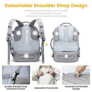 LOVEVOOK Travel Laptop Backpack for Women, 40L Large Carry On Backpack Flight Approved,Waterproof Backpacks with 3 Packing Cubes, Daypack Business College Weekender Overnight Back Pack, Light Blue