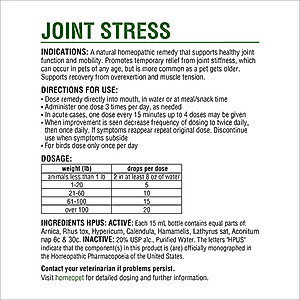 HomeoPet Joint Stress, Joint-Function Support for Dogs, Cats, and Pets, 15 Milliliters