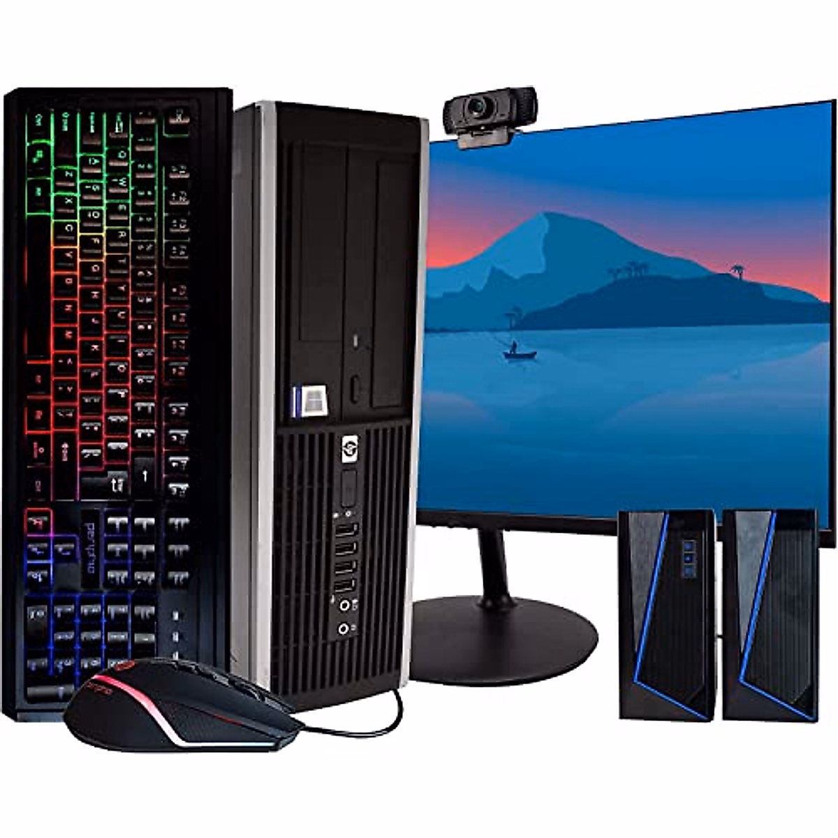 HP EliteDesk 8200 Business Desktop PC - Intel i7, 16GB Ram, 500GB SSD, Windows 10 Pro 64bit, New 24 Monitor, RGB Productivity Bundle (Renewed)