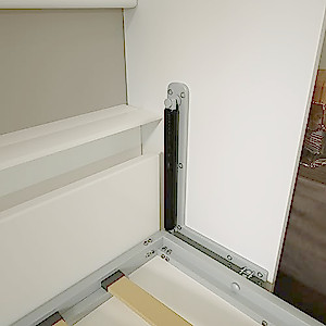 Murphy Bed Twin, Horizontal Twin Size Murphy Bed Cabinet, Wall Bed with Self and Drawers, Wood Hideaway Folding Hidden Beds for Platform Bedroom, Guest Room, Studio or Home Office, White