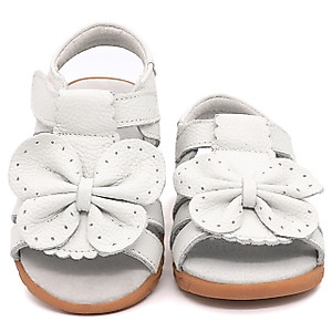 Femizee Toddler Girls Leather Summer Flower Sandals,Whtie Butterfly,1537 CN28