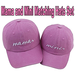 Mama and Mini Hats for Women, Matching Toddler Girl 3-10 Years Old, 2 PCS Mommy and Me Hats, Cute Mother Daughter Pink Baseball Cap, Mother's Day Birthday Gifts for Mom, Parent, Child, Sister, Girls