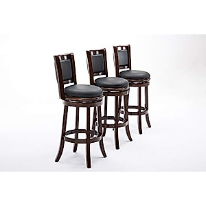 Boraam Augusta Bar Height Swivel Stool, 29-Inch, Cappuccino