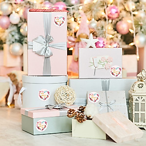 Acetiamin Happy Valentine's Day Sticker Roll, 500 PCS Heart-Shaped Label Stickers for Adults, 1.5 “ Gift Tag Stickers for Goodie Bags, Gift Favors Box, Envelope Seal, Cards, Party Supplies