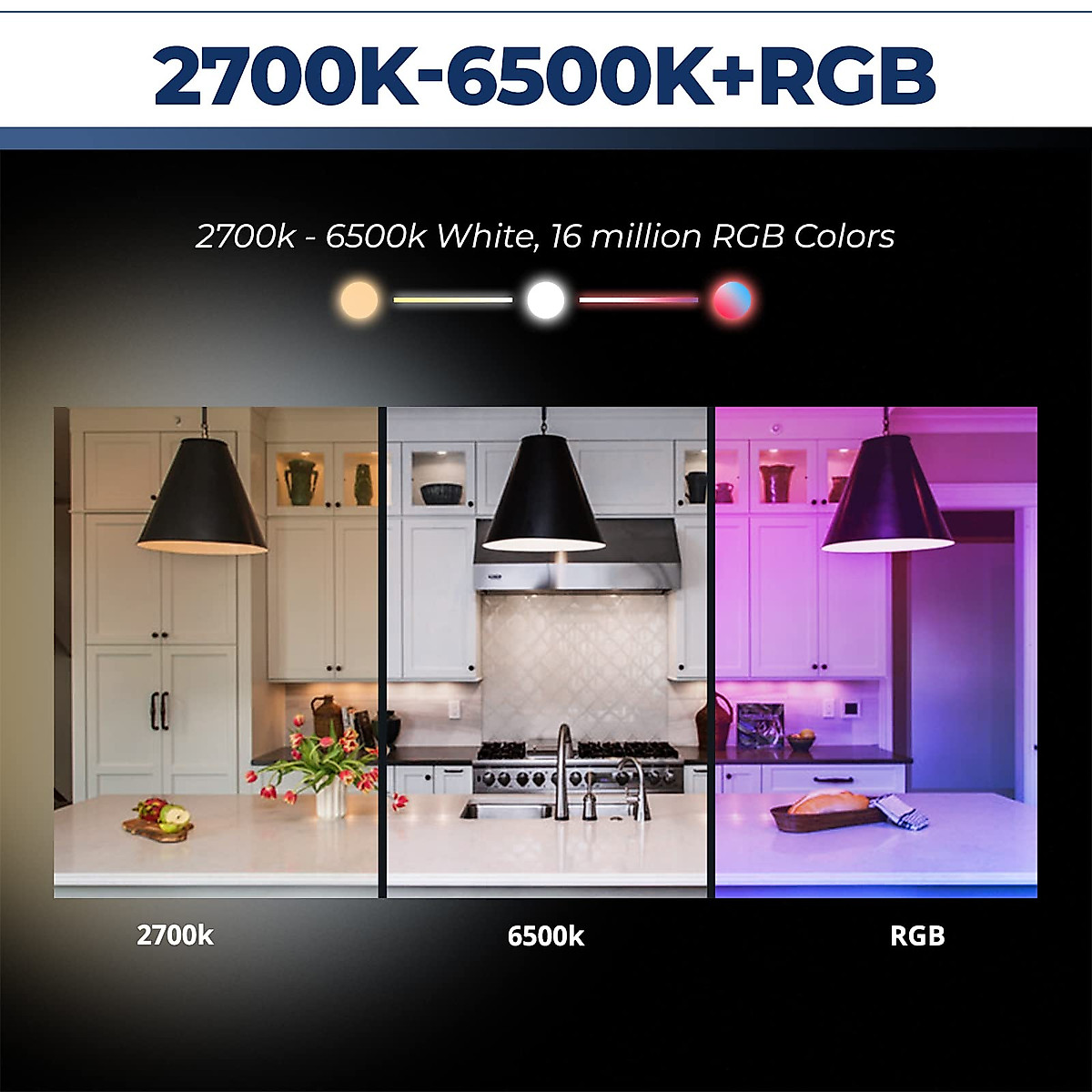 Lightinginside Smart Light Bulbs 100W Equivalent, 1350LM 11W WiFi Smart Bulb Compatible with Alexa/Google Assistant/Smart Life, A19 E26 RGBCW Color Changing, No Hub Required,2.4G WiFi, ETL Listed,4PCS