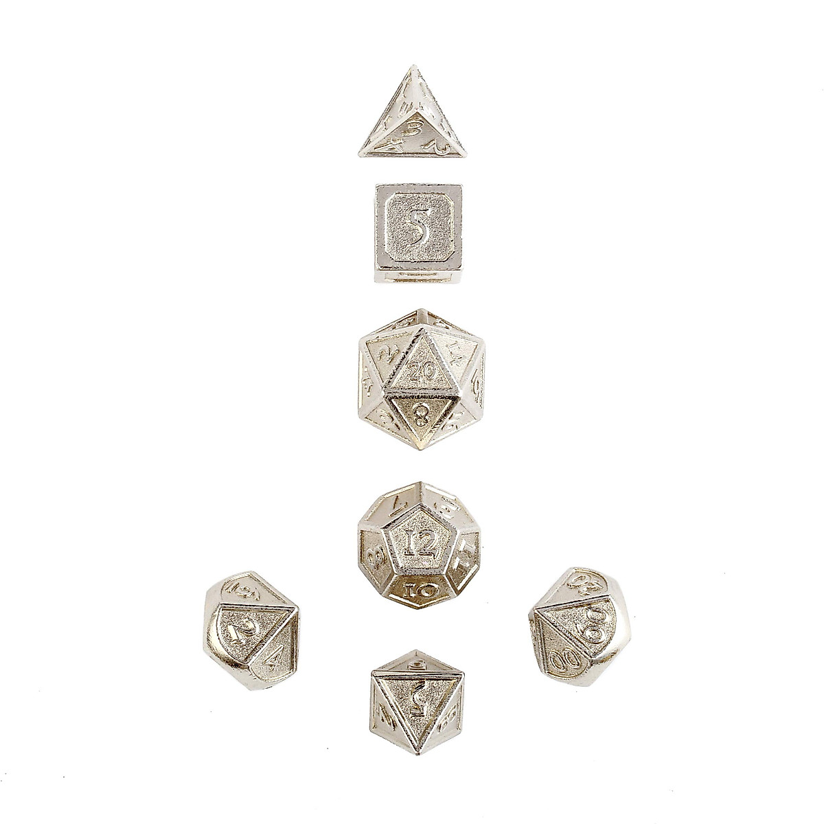 HEIMDALLR Metal DND Dice Set 7pcs - Indestructible Metal Dice Set w/Dice Bag; D&D Dice Set D&D (Dungeons and Dragons Dice Set) w/ D20 Dice - Blacksmith Craft Dice (Weathered Bronze)