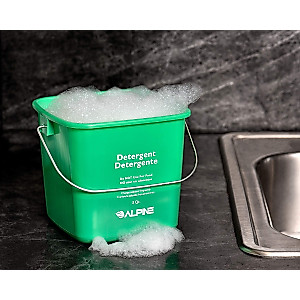 Alpine Industries Commercial Sanitizing Cleaning Pail - Heavy Duty Sanitizer Bucket - Cleaning Fluid Bucket - Cleaning Bucket for Offices, Restaurants, School, Bathrooms (Green, 3 Qt)