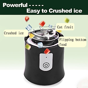 Portable blender 20oz 580ml,Personal blenders for smoothies and crush ice,270W Powerful Portable Mini Blender Cup with Travel Lid and USB Rechargeable for Offic e, Gym, Kitchen (Black)