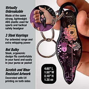 MUNIO Self Defense Keychain Kit – Personal Safety Device, Portable and Legal for Airplane Travel, TSA Approved, Made in the USA (Modern Flowers)