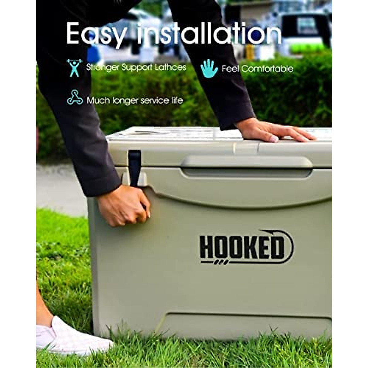 ALIENSX Universal Replacement Lid Latches for Yeti Tundra and Roadie Coolers, Durable Rubber T-Latch Design, Helps Save Fingers/Knuckles, fits Yeti, RTIC & Other Related Coolers (Aqua)