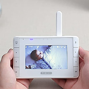 BLACK+DECKER 4.3" Digital Video Baby Monitor with Pan-Tilt-Zoom Camera, Infrared Smooth Video & Motorized Pan/Tilt, Auto Night Vision, and Room Temperature Monitoring, Smooth Motion, Two Way Talk