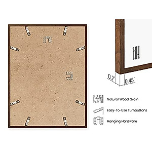 HAUS AND HUES 8x10 Picture Frame Set of 6-8x10 Frames Set of 6, Dark Wood Picture Frames Set, 6 8x10 Picture Frames For Wall, 8x10 Frames Bulk 8x10 Picture Frames For 8x10 (Walnut Oak Frame)