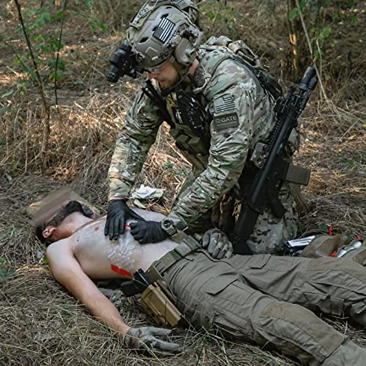 RHINO RESCUE Vent Chest Seal, Emergency Trauma Dressing, First Aid Kit Sterile, Wound Care IFAK Supplies, 2 Count