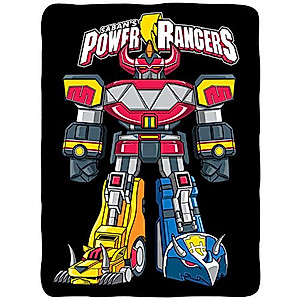 Saban Power Rangers Megazord Fleece Blanket 45" x 60" Large Throw Boys Youth Kids Bedroom
