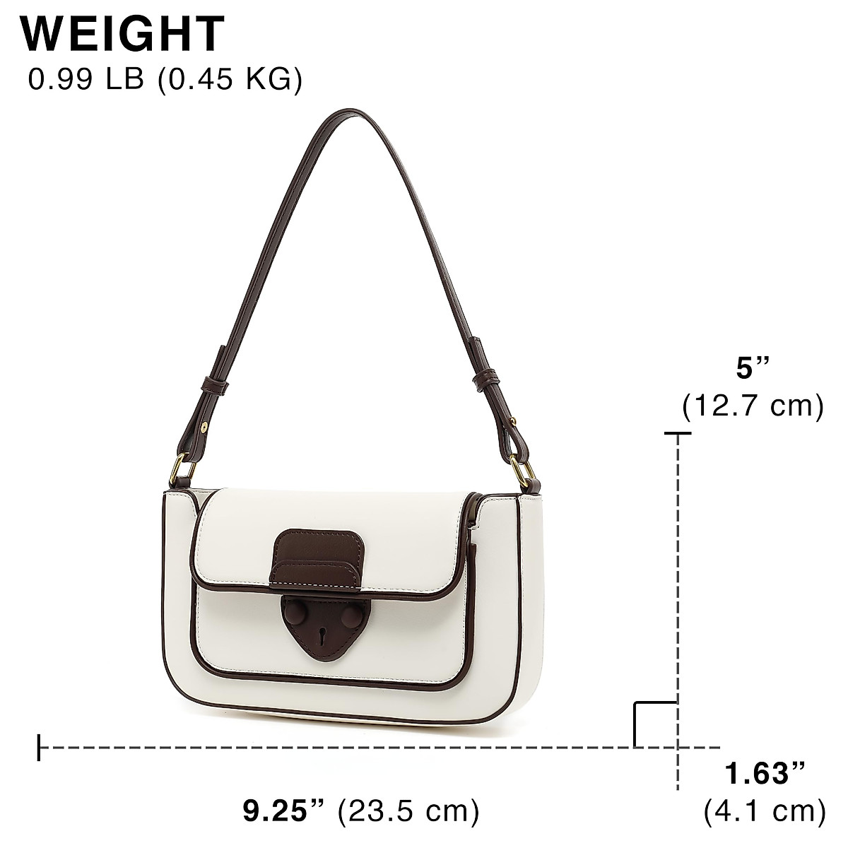 Scarleton Crossbody Bags for Women, Purses for Women, Lightweight Women’s Shoulder Bag, Crossbody Purse with 2 Straps, H210302 - White/Coffee