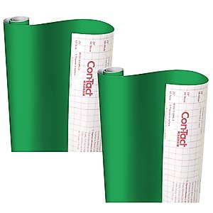 KITTRICH CORPORATION Creative Adhesive Covering, 18" x 16 ft, 2 Rolls, Kelly Green 2 Count