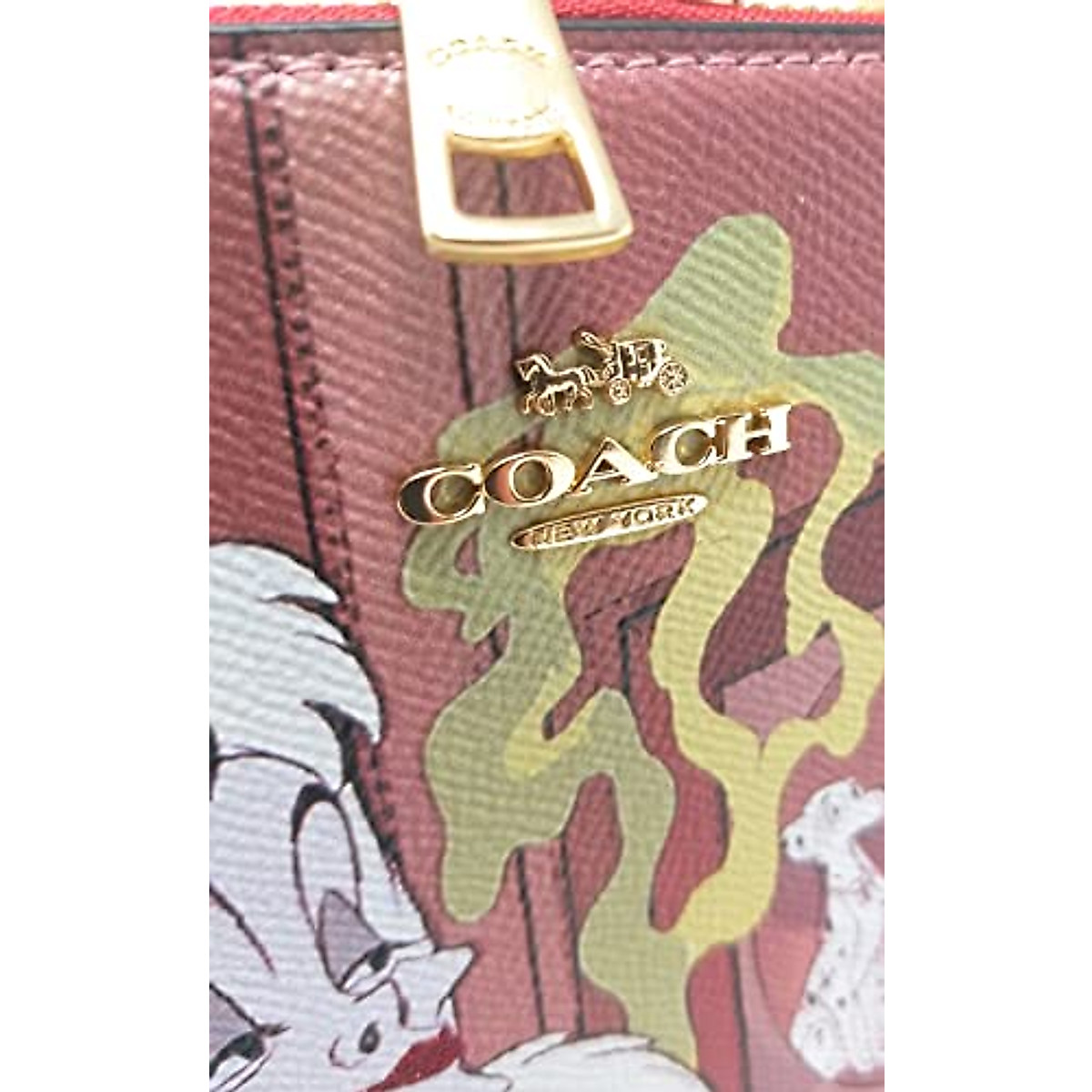 COACH Women's Box Crossbody (Crossgrain Leather - Cruella Motif - Red Apple Multi)