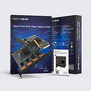 ACASIS 4K HDMI PCIe x4 Video Capture Card Stream and Record in 1080p60 with Ultra-Low Latency for Video Conferencing, Teaching, Streaming, Broadcasting on OBS, Zoom, Teams with Multicam, PC