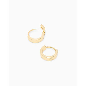 gorjana Women's Rose Huggies, 18k Gold Plated, Minimalist Flat Cuff Huggie Hoop Earrings