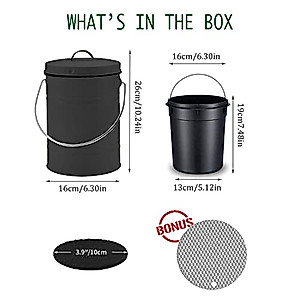 Compost Bin, LALASTAR Countertop Compost Bin with Lid, Kitchen Compost Container, Odorless Compost Bucket for Kitchen Food Waste with Carrying Handle, 1 Gallon, Black