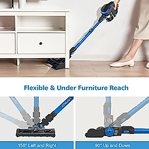 FABULETTA Cordless Vacuum Cleaner, 6-in-1 Stick Vacuum with 25 kpa Suction, 8x2500mAh Large Battery, Max 50 min Runtime, 250W Brushless Motor Handheld Vacuum Cleaner for Hard Floor Carpet Pet Hair
