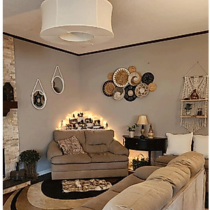 ChumDecor Set of 10 Handcrafted Boho Wall Basket Decor, Wall Hanging Baskets, Decorative Plates for Wall, Handmade from Vietnam Unique Wicker Wall Art Decor