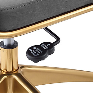 Modway Jive Ribbed Performance Velvet Mid Back Armless Computer Desk Swivel Office Chair in Gray