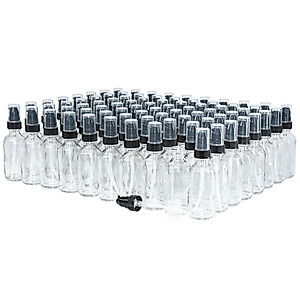 (Pack of 80) 2 oz. Clear Boston Round with Black Treatment Pump