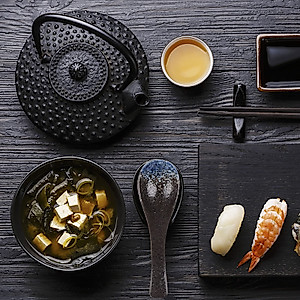 6 Pcs Ceramic Soup Spoons Japanese Retro Soup Spoons Chinese Soup Spoon Ceramic Asian Soup Spoons Rice Spoon Flatware Asian Serving Spoons Appetizers Tableware Meal Partner for Tasting