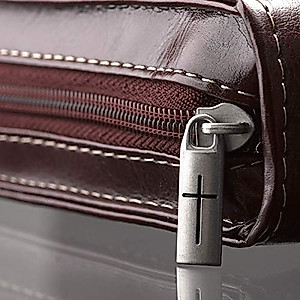 Christian Art Gifts Men's Classic Bible Cover I Know The Plans Jeremiah 29:11, Brown/Tan Faux Leather, Large