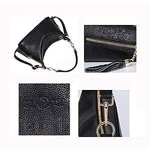 SMALLBLUER Synthetic PU Leather Ladies Tote Hobo Shoulder Middle-aged Women's Crossbody Bags Satchels Purse Clutches-Purple