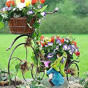 Outdoor Garden Gnome Statue with Solar Light, Large Gnomes Garden Decorations Patio Balcony Yard Lawn Ornament Gift 12.6"