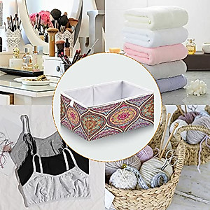 Kigai Bohemian Mandala Cube Storage Bins - 11x11x11 In Large Foldable Storage Basket Fabric Storage Baskes Organizer for Toys, Books, Shelves, Closet, Home Decor