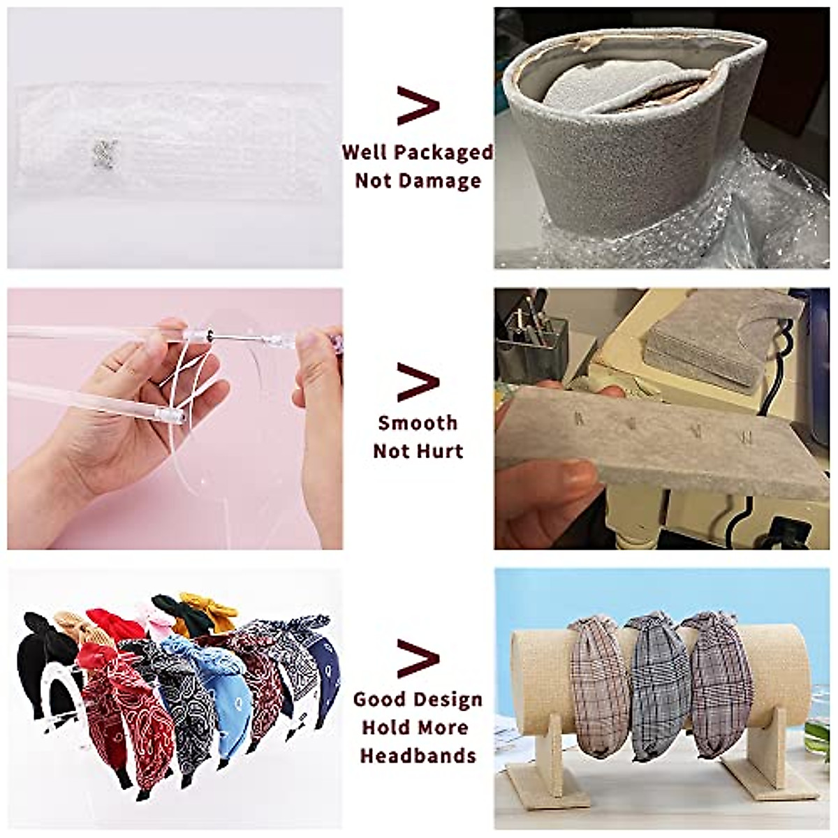 TOBATOBA Headband Holder, Headband Organizer, 13.8inch Upgraded Acrylic Headband Display, Clear Head Band Holder Organizer for Women Girls, Headband Storage Display for Girls Room Hair Accessories