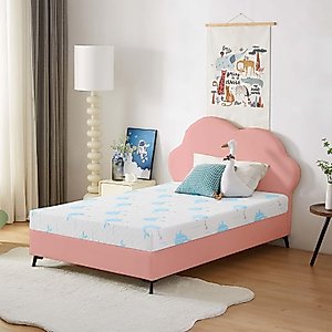 VFD Twin Mattress 5 Inch, Medium Firm Memory Foam Mattress with Removable Washable Cover Bed in a Box with Zip Cover Dolphin Pattern, CertiPUR-US Certified (5 in, Twin)