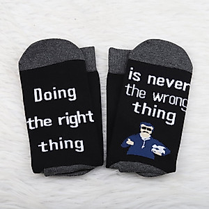 PXTIDY 2 Pairs Ted Coach Sock Tv Show Lover Gift Soccer Fan Motivational Quote Tv Show Lasso Socks (never the wrong S)