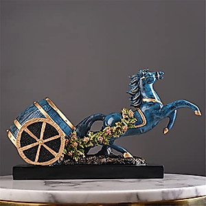 DOUBA Retro war car Statue Wine Rack Decoration war Horse Wine Barrel Wine Bottle Holder Wine Crafts Ornaments