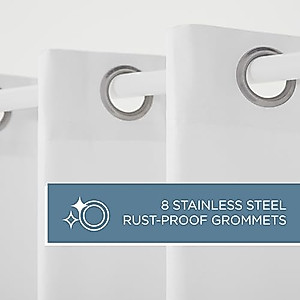 Exclusive Home Cabana Solid Indoor/Outdoor Light Filtering Grommet Top Curtain Panel Pair, 54"x108", Winter White