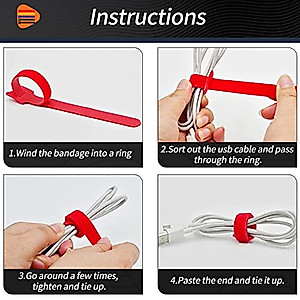 140 Pack Cable Cord Management Kit, DPISILYY 120+20 Fastening Hook Loop Cable Ties Straps Charger Cord Organizer for Desk Messy Cables PC Computer Accessories