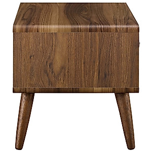 Modway Transmit Mid-Century Modern Nightstand or Side Accent Table in Walnut