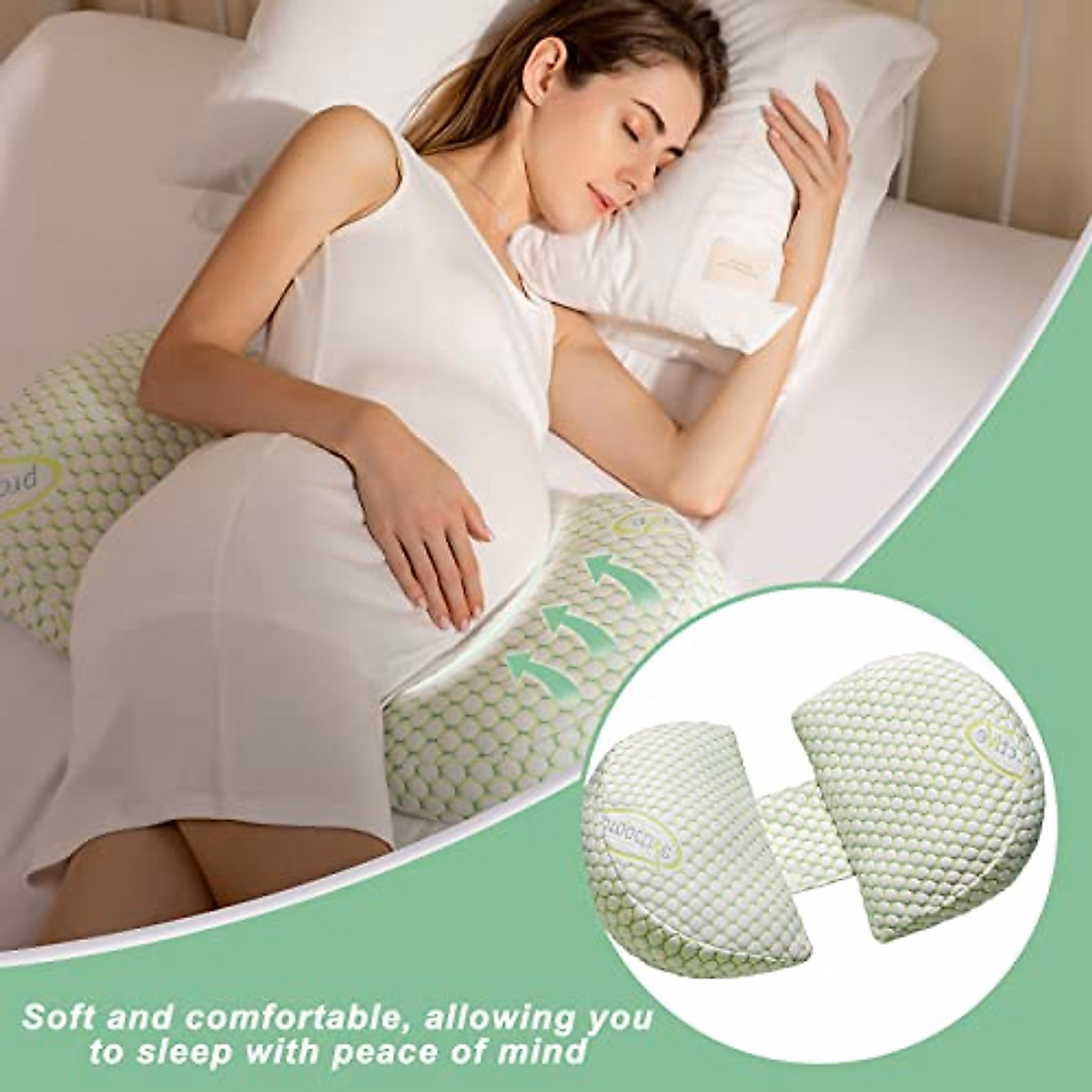Pregnancy Pillows for Sleeping, Maternity Pillow, Supports The Belly, Back, HIPS and Legs of Pregnant Women, Pregnancy Must Haves Body Pillow, Adjustable and Removable Pillowcase,Gray.