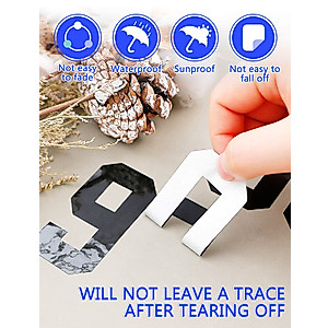 Seloom 148 PCS Mailbox Numbers and Letters Stickers Decals,3" X 7 Set Number 0-9 and 3" X 3 Set Alphabet Letter for Outside Indoor,Vinyl Self-Adhesive Waterproof Door House Address Stickers,Black