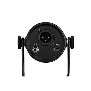 Shure MV7 USB Microphone for Podcasting, Recording, Live Streaming & Gaming, Built-in Headphone Output, All Metal USB/XLR Dynamic Mic, Voice-Isolating Technology, TeamSpeak & Zoom Certified – Black