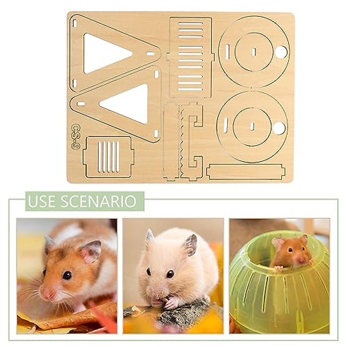 POPETPOP 2pcs Wooden Hamster Toy Seesaw Swing Small Animal Play House Cage Chew Toy Pet Sport Exercise Toys Set for Hamsters Rat Mouse Gerbil Chinchilla Accessories