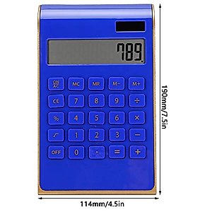 Kadimendium Financial Calculator, Solar Basic Calculator LCD Display Ultra Thin Solar Power Calculator Various Financial calculations for Financial Officer(Blue)
