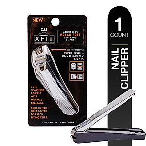 Kai About Body Xfit Break-Free Super Nail Clippers; 1 Double-Curved Nail Clipper; Nail Clippers for Men, Toenail & Fingernail Clippers with Super Strong Blades for Thick Nails