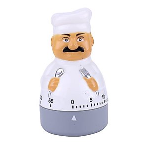 Hemoton Cook Timer Wind Kids Alarm Kitchen Countdown Timer Countdown Baking Timer Clock Timer Decorative Chef Timer Mechanical Rotating Alarm Timers Plastic Oven White Student Reminder