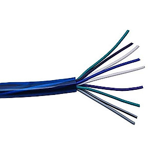 Conext Link MSC918-20 20 Feet 9 Conductors Blue Speed Wire Primary Wire Speaker Cable 18 AWG Gauge GA 100% OFC Copper Stranded Trailer （11993）