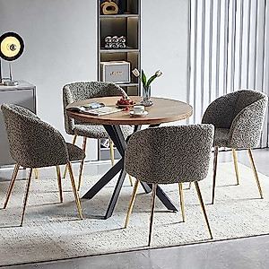 Homedot Chic Dining Table Set for 4, 5-Piece Kitchen Table and Chairs for 4 Person, Modern Imitation Wood Dining Room Table & 4 Upholstered Chairs, Kitchen Table Set for Small Spaces, Breakfast Nook